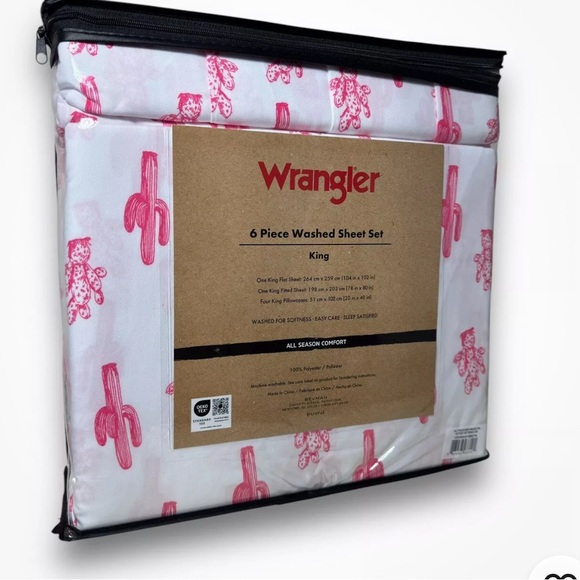 Wrangler | Bedding | Wrangler 6 Piece Pink Desert Cactus King Sheet Set ...